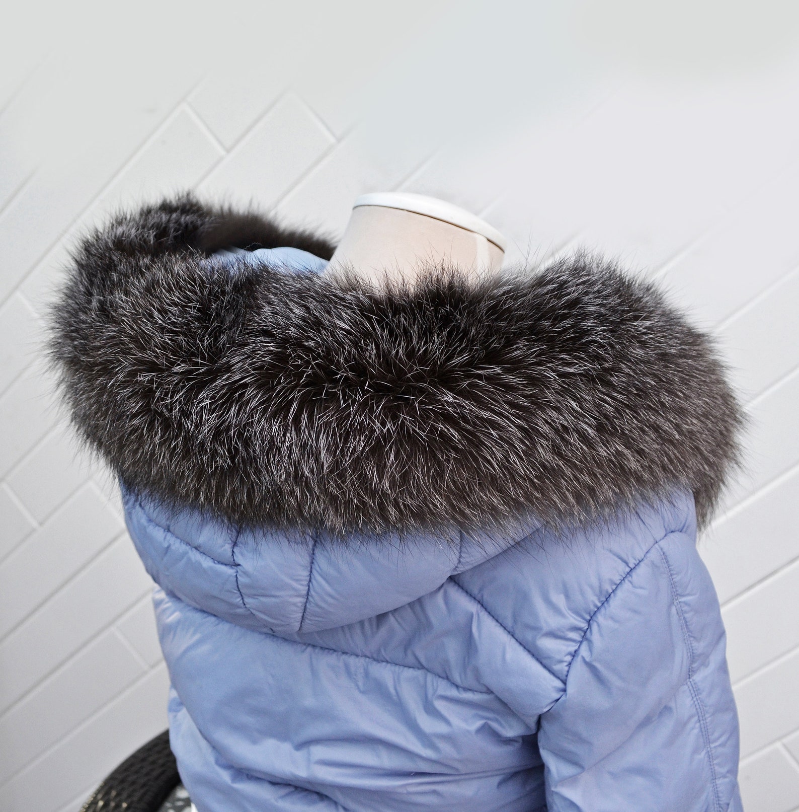 BY ORDER Rare Luxury BLUEFROST Fox Fur Trim Hood Fur Collar | Etsy