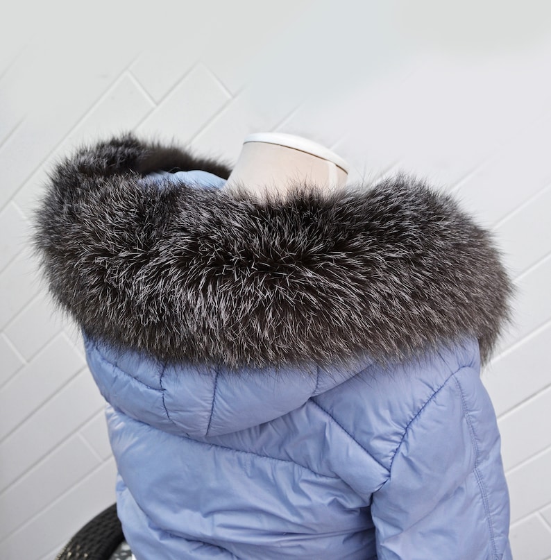 BY ORDER Rare Luxury BLUEFROST Fox Fur Trim Hood Fur Collar | Etsy