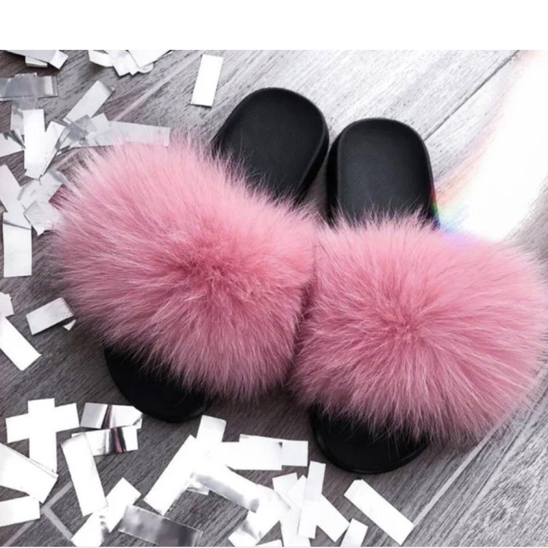 Fluffy Slides - Etsy