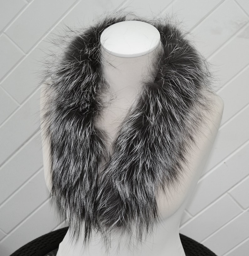 BY ORDER Finnish Silver Fox Fur Trim Hood Fur collar trim | Etsy