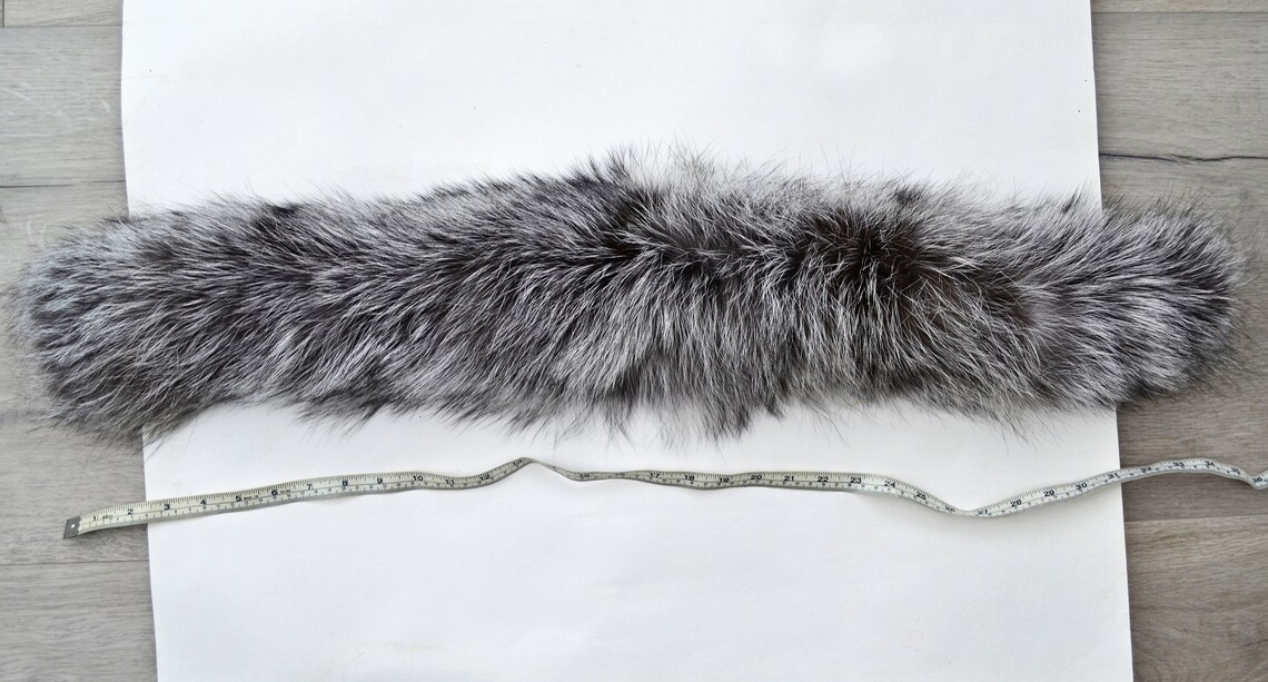 BY ORDER From Pieces! XL Large Full Finnish Silver Fox Fur Collar, Fur ...