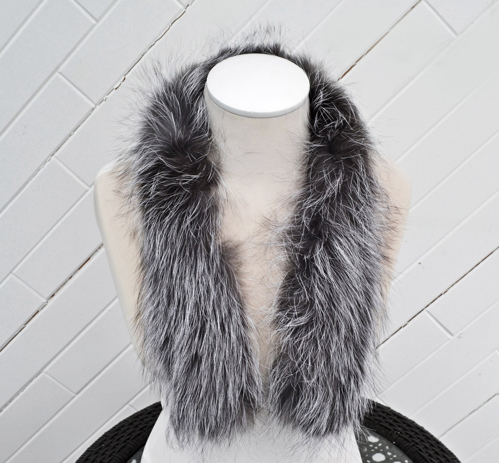 READY to SHIP Real Silver Fox Fur Trim Hood Fur Collar Trim - Etsy