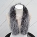 READY to SHIP Real Silver Fox Fur Trim Hood, Fur Collar Trim, Fox Fur ...