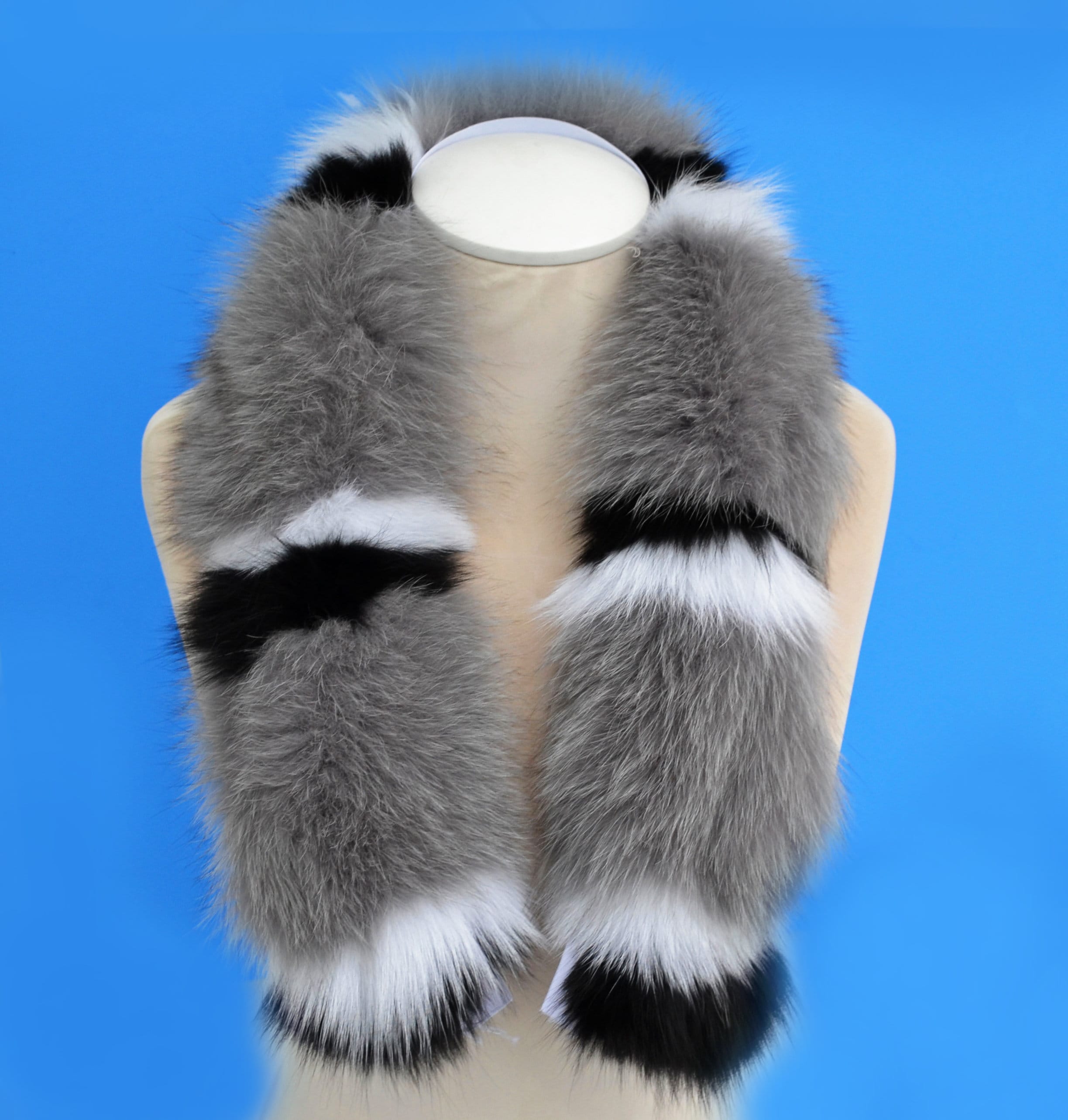 READY to SHIP, Multi Colored Real Fox Fur Collar From Pieces, Fur Trim ...
