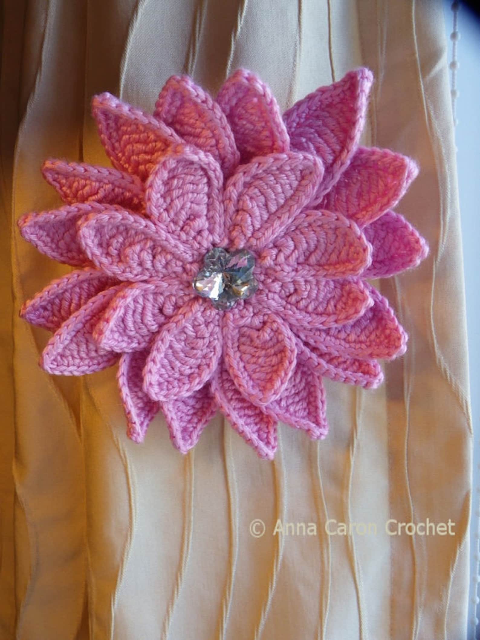 Crochet Flower Pattern Crochet Flower Aster Flower Applique - Etsy