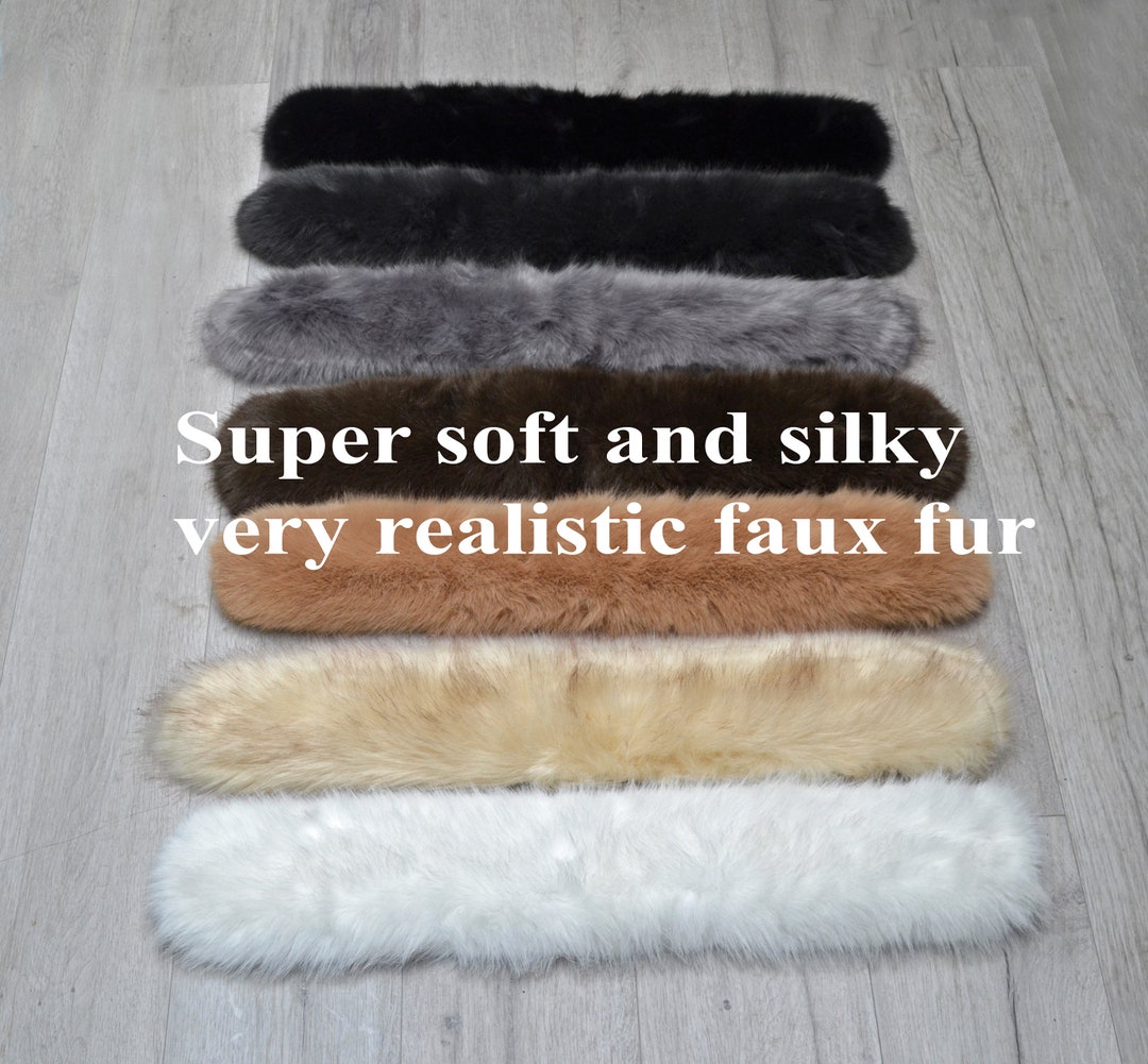 BY ORDER Extra Large Faux Fur Vegan Trim Hood 70 Cm, Large Faux Fur ...
