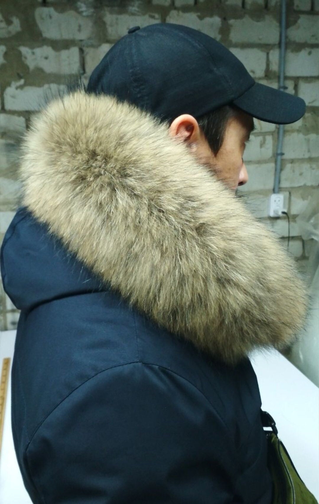 BY ORDER 60,70,80 X3 Cm Real Raccoon Fur Collar, Fur Trim for Hoodies ...