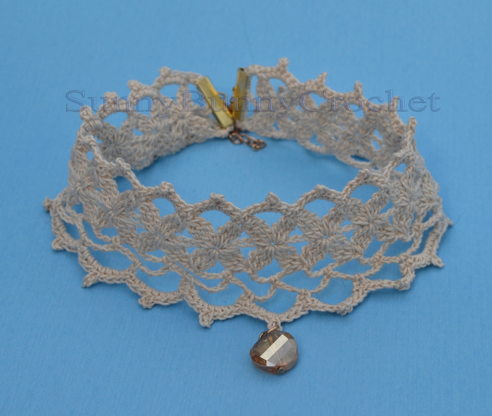 Crochet Choker, Choker Necklace, Crochet Collar, White Choker, Knit ...
