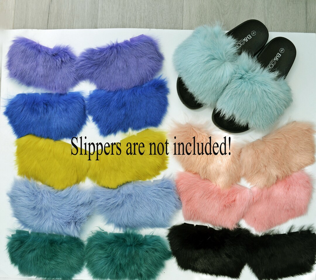 Real Fur for Slippers, Rabbit Fur Pieces, Pair of Rabbit Fur Trims ...