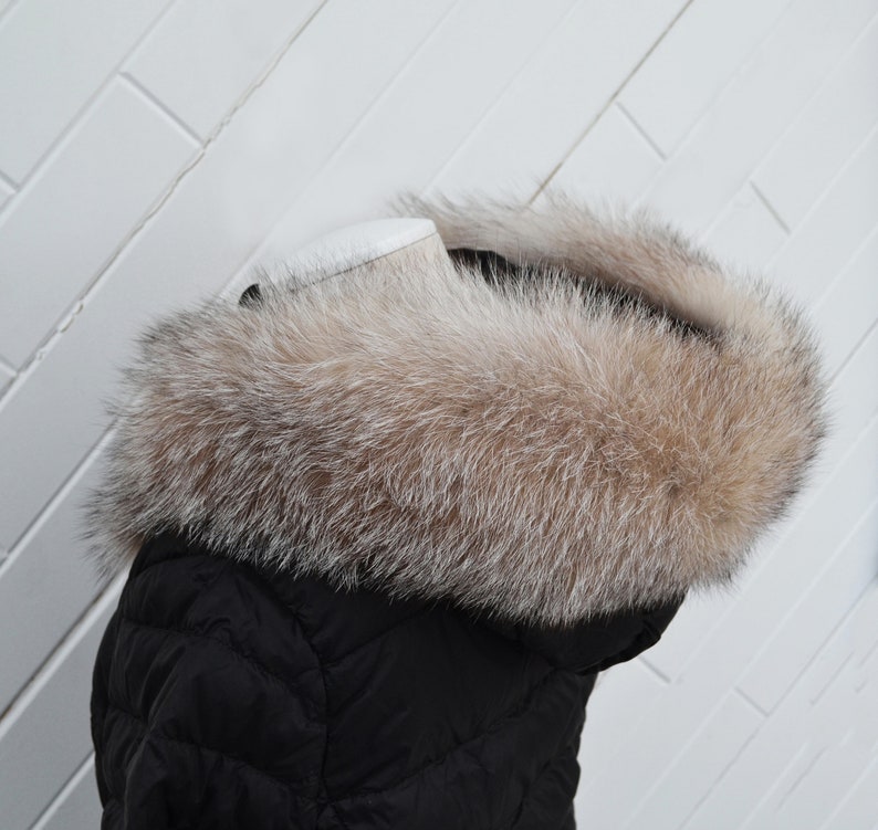 BY ORDER Rare Luxury BLUEFROST Fox Fur Trim Hood Fur Collar | Etsy