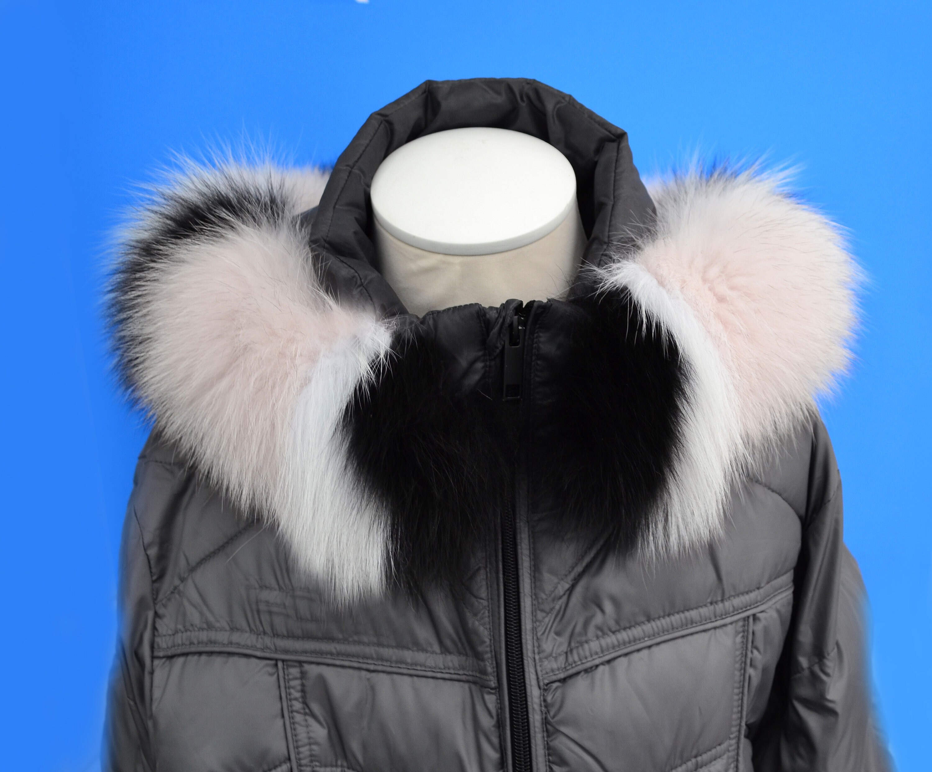 READY to SHIP, Multi Colored Real Fox Fur Collar From Pieces, Fur Trim ...