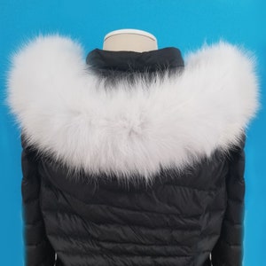 BY ORDER XL Double Real Fox Fur tail Trim Hood, Fox Fur Collar, Fur ...
