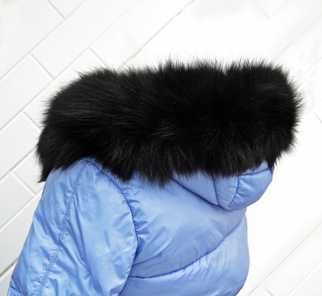 READY to SHIP XL Double Real Fox Fur tail Trim Hood Fur - Etsy