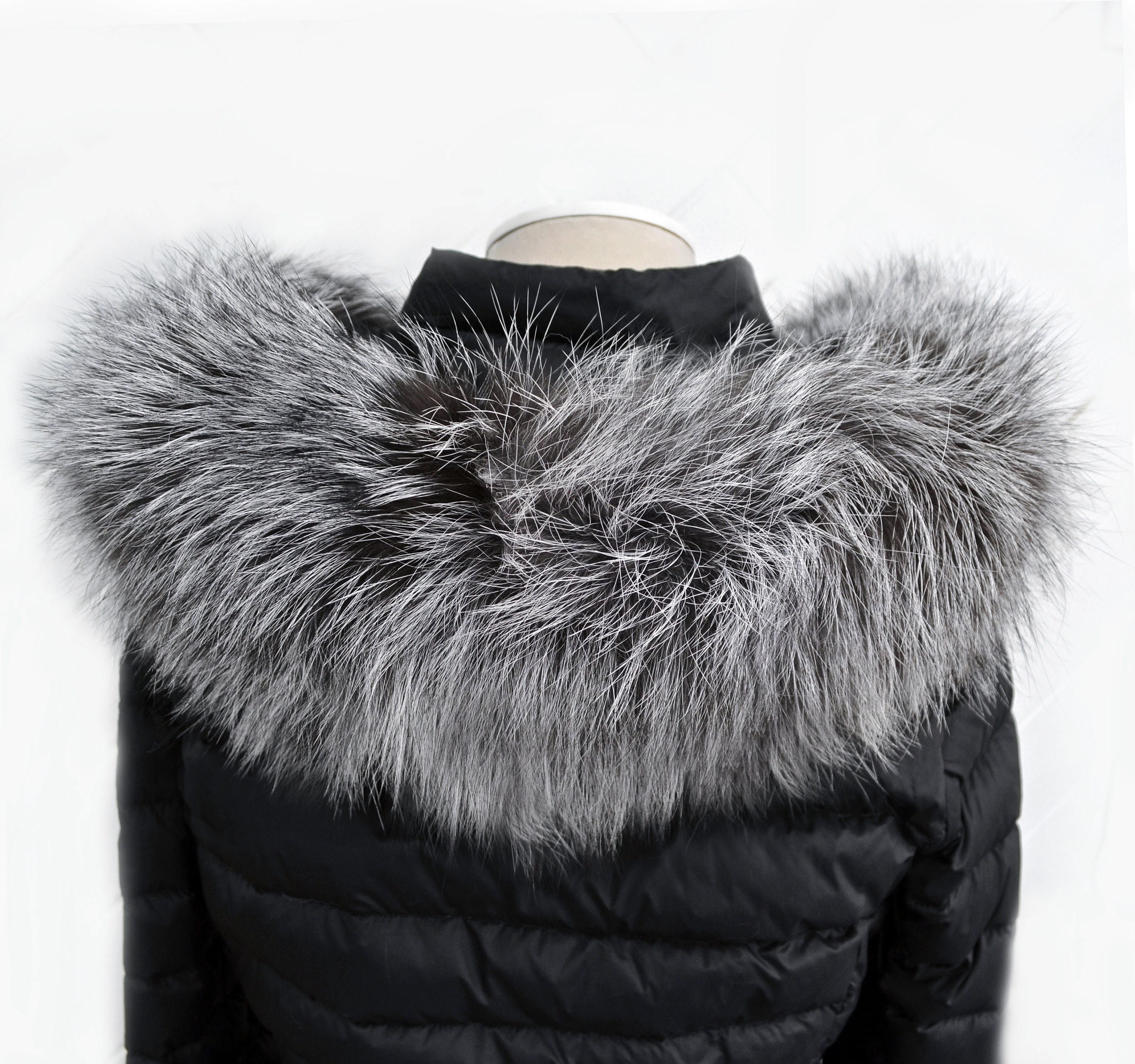 BY ORDER From Pieces! XL Large Full Finnish Silver Fox Fur Collar, Fur ...