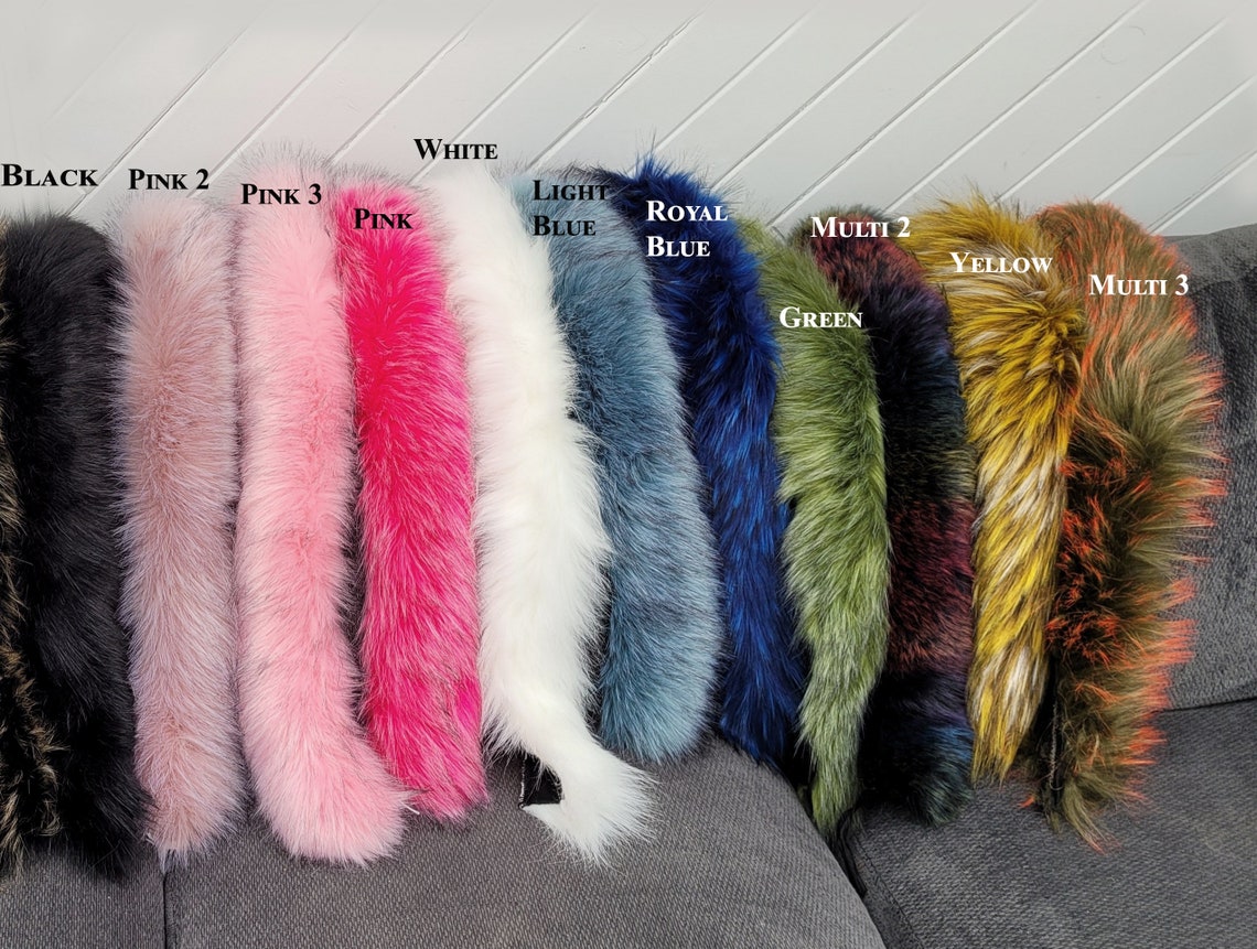 BY ORDER Faux Fur Vegan Trim Hood 60-80 Cm Faux Fur Collar - Etsy