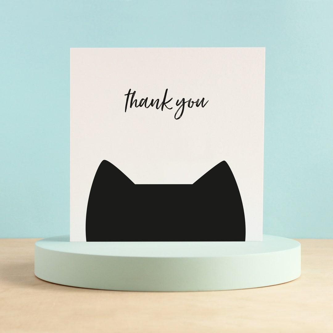 Cat Thank You Card, Thanks Card, Card for Cat Lover, Cat Card ...