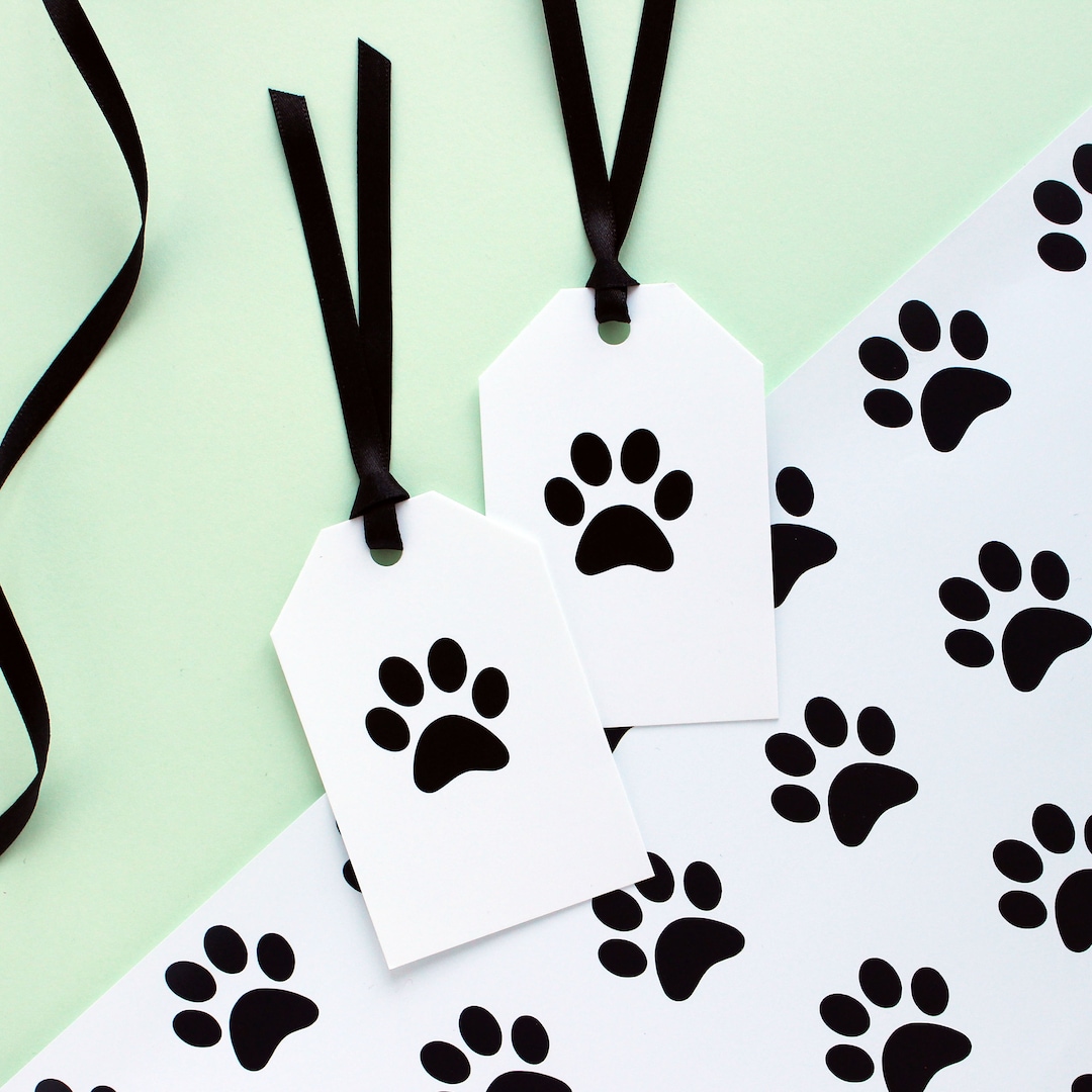 Paw Print Gift Tag With Ribbon - Etsy