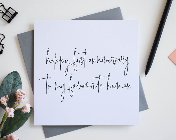 First Anniversary Card for Boyfriend or Girlfriend Favourite - Etsy