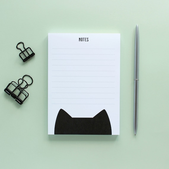 Cat A6 Lined Notepad By Purple Tree Designs