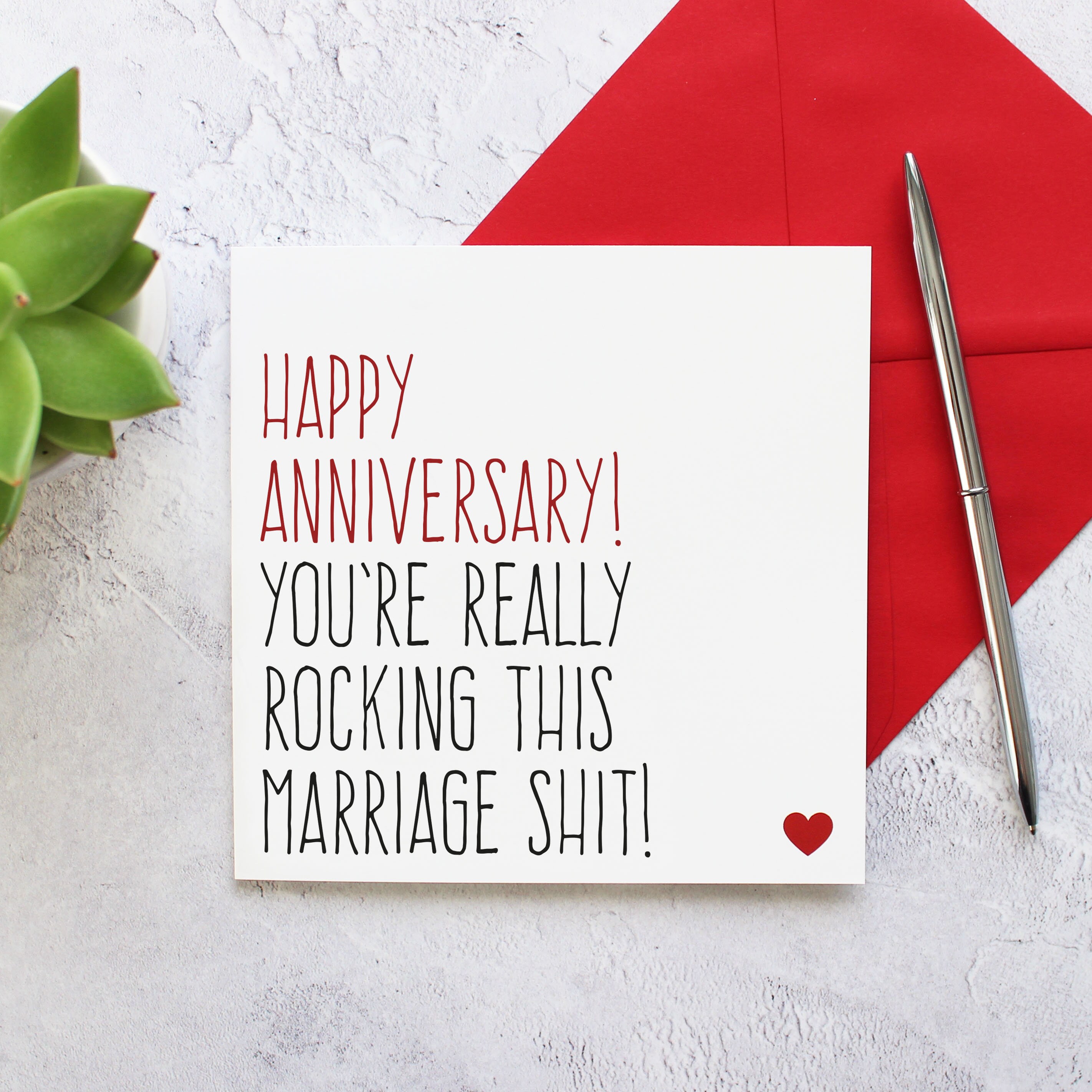 Anniversary card for couple Funny wedding anniversary card | Etsy
