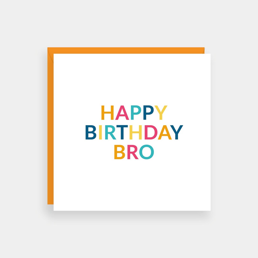 Brother Birthday Card, Happy Birthday Bro - Etsy
