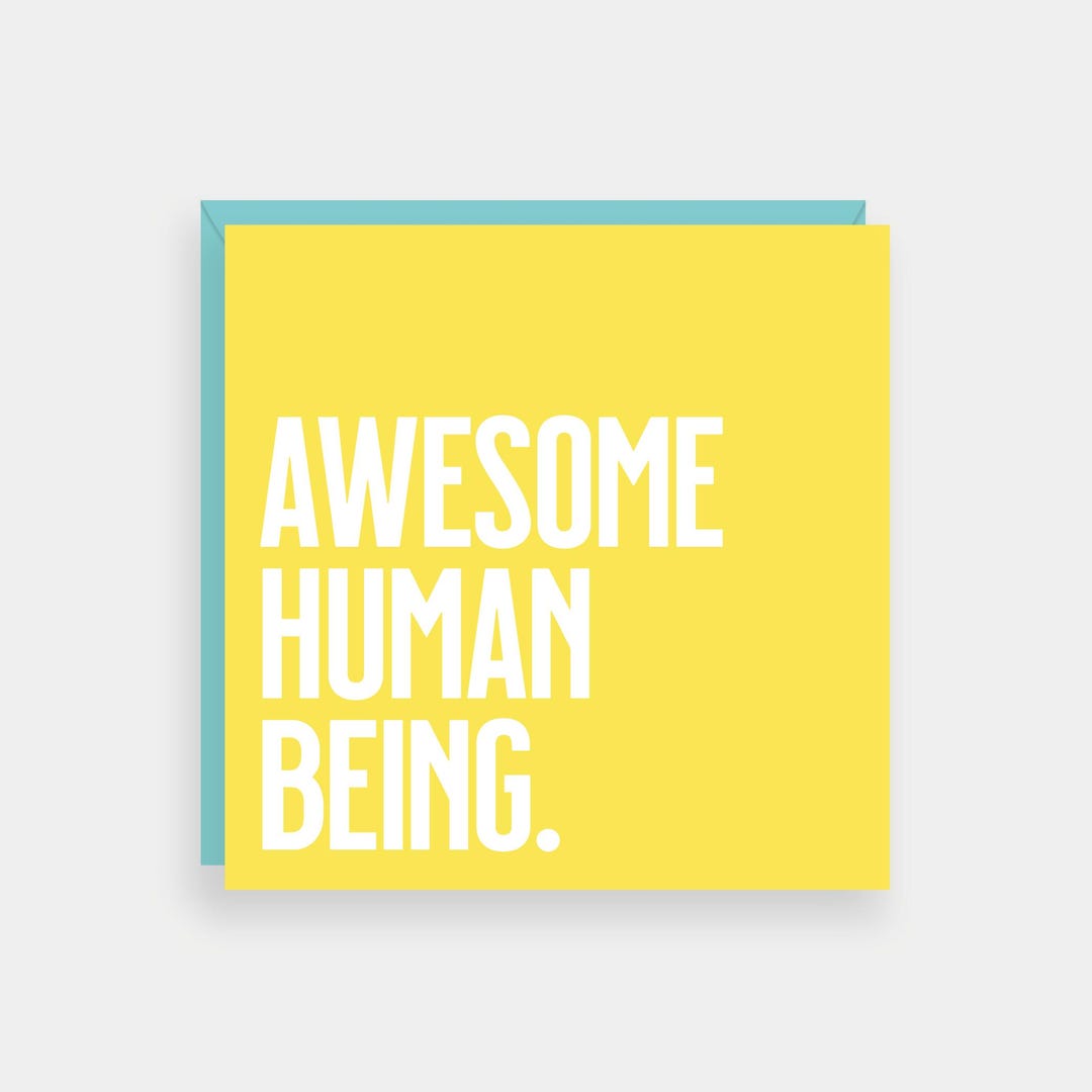 Funny Thank You Card, Awesome Human Being Card - Etsy