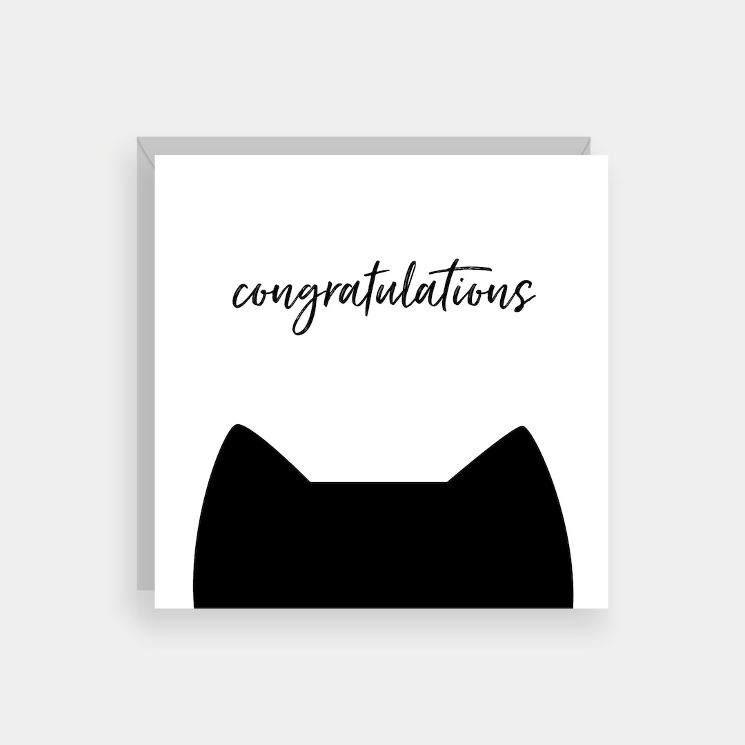 Cat Congratulations Card, Well Done Cards, New Job Card - Etsy