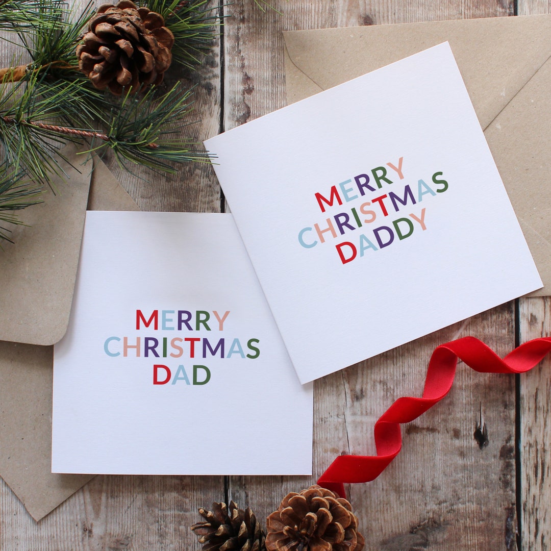 Christmas Card for Dad Dad Christmas Cards Daddy Christmas - Etsy