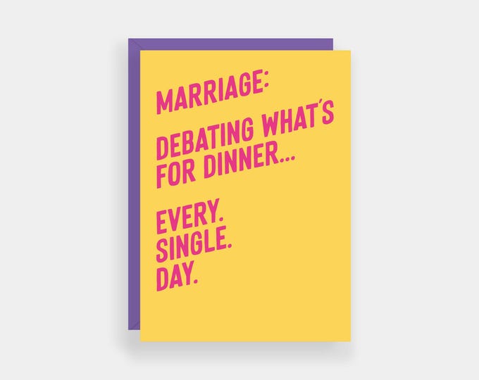 Debating What's for Dinner Wedding Card, Funny Anniversary Card - Etsy