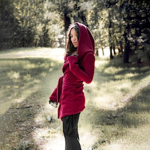 Elven Fleece Hooded Coat. Long Wrap Winter Pixie Coat. Pixie Fleece ...