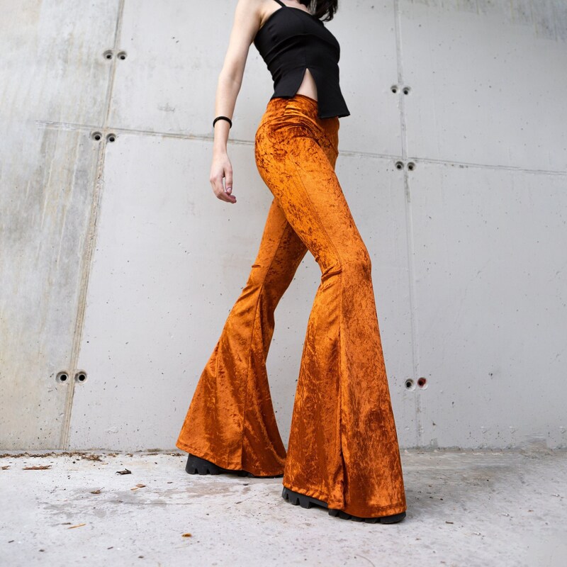 Velvet Bell Bottoms - Etsy