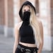 Face Mask Hooded Crop Top. Ninja Hooded Top. Festival Dust Mask Hooded ...
