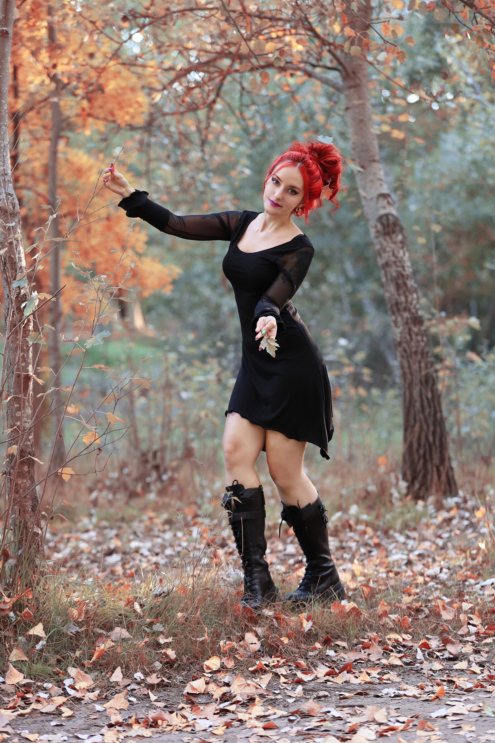 Mesh Tunic Goth Dress. Black Long Sleeve Tunic Dress. Elven Dress ...