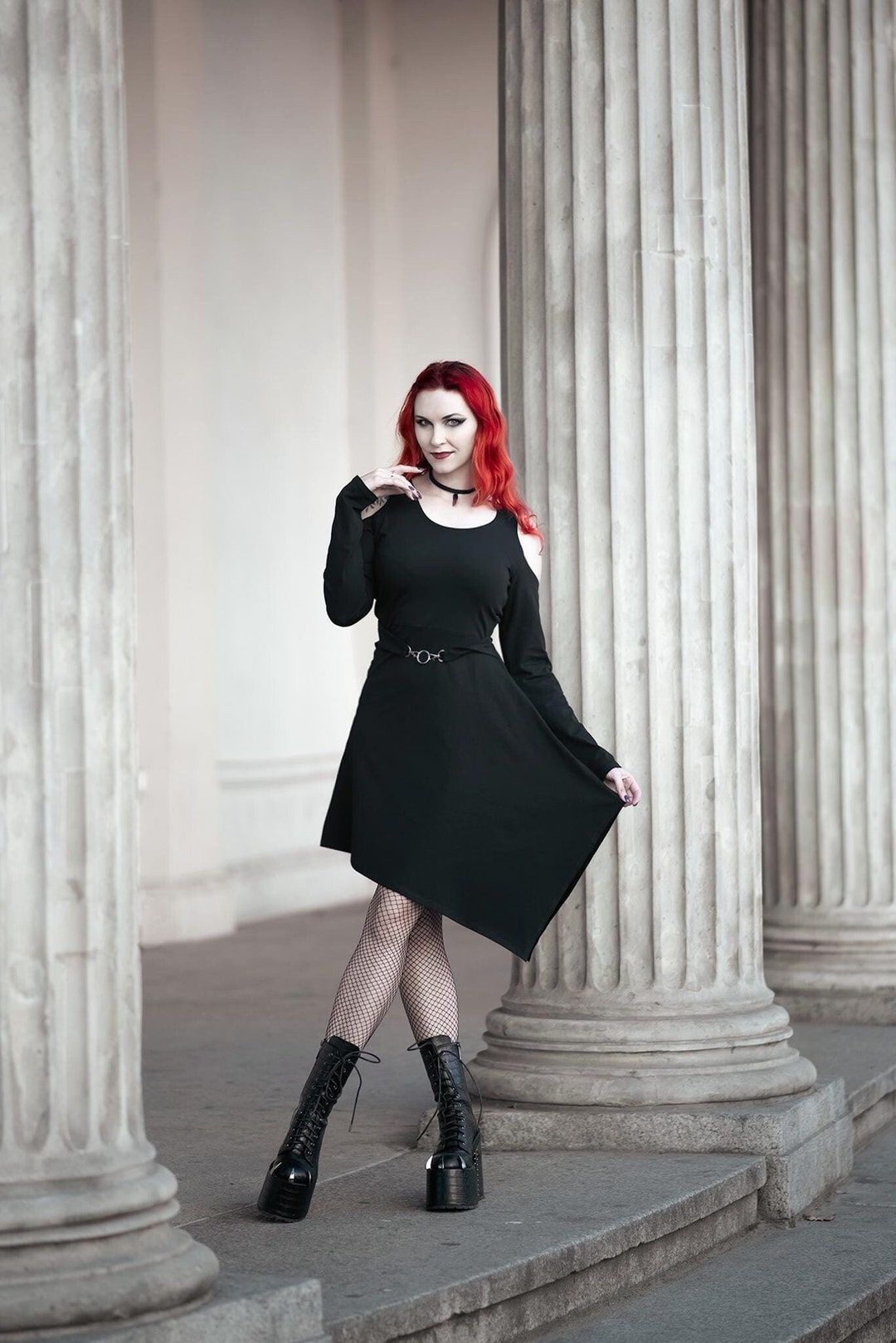 Witch Asymmetric Midi Tunic Sleeve Dress. Fairy Gothic Tunic ...