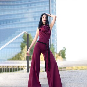 Hooded Backless Jumpsuit. Goth Jumpsuit. Wedding Jumpsuit. Steampunk ...