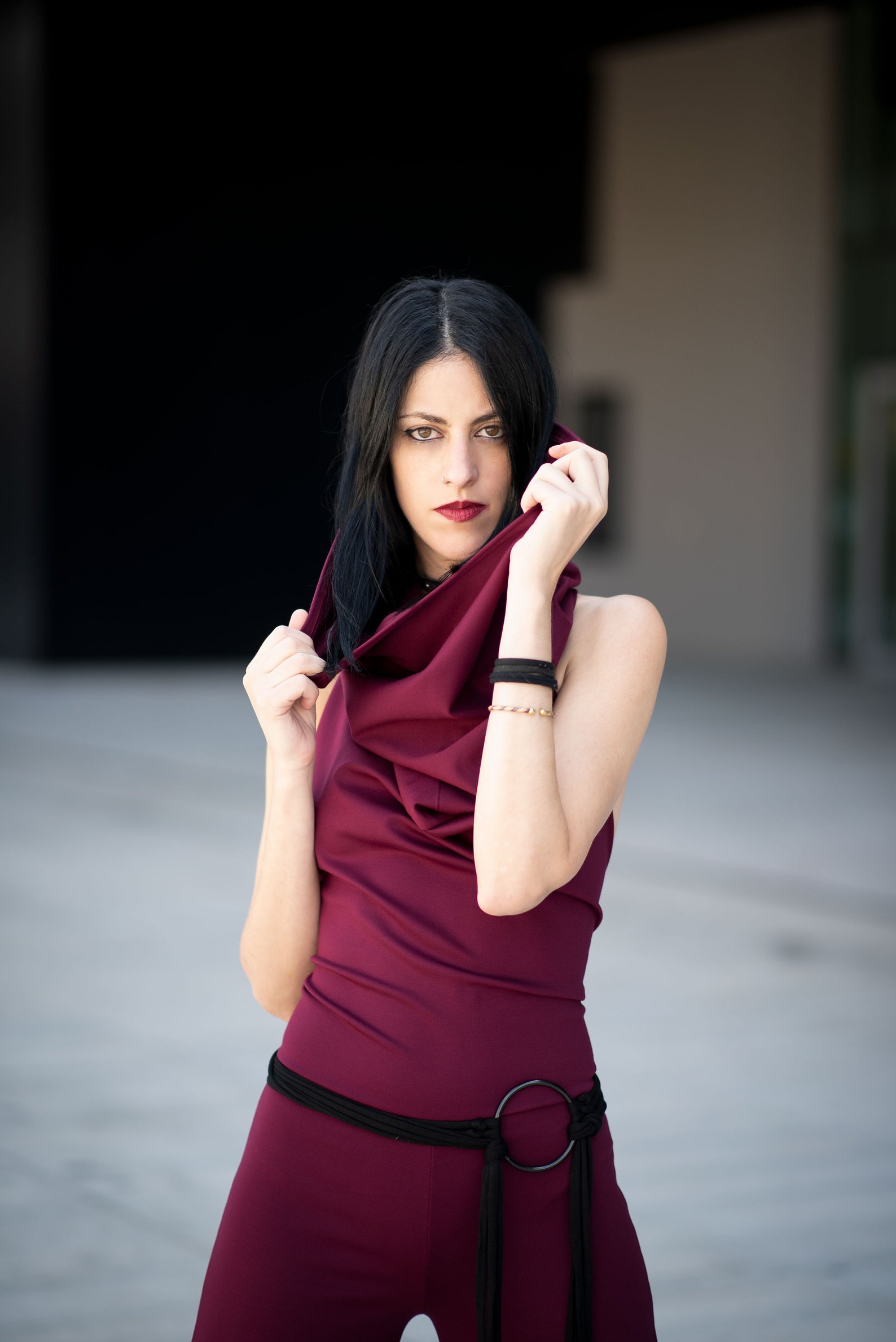 Hooded Backless Jumpsuit. Goth Jumpsuit. Wedding Jumpsuit. - Etsy