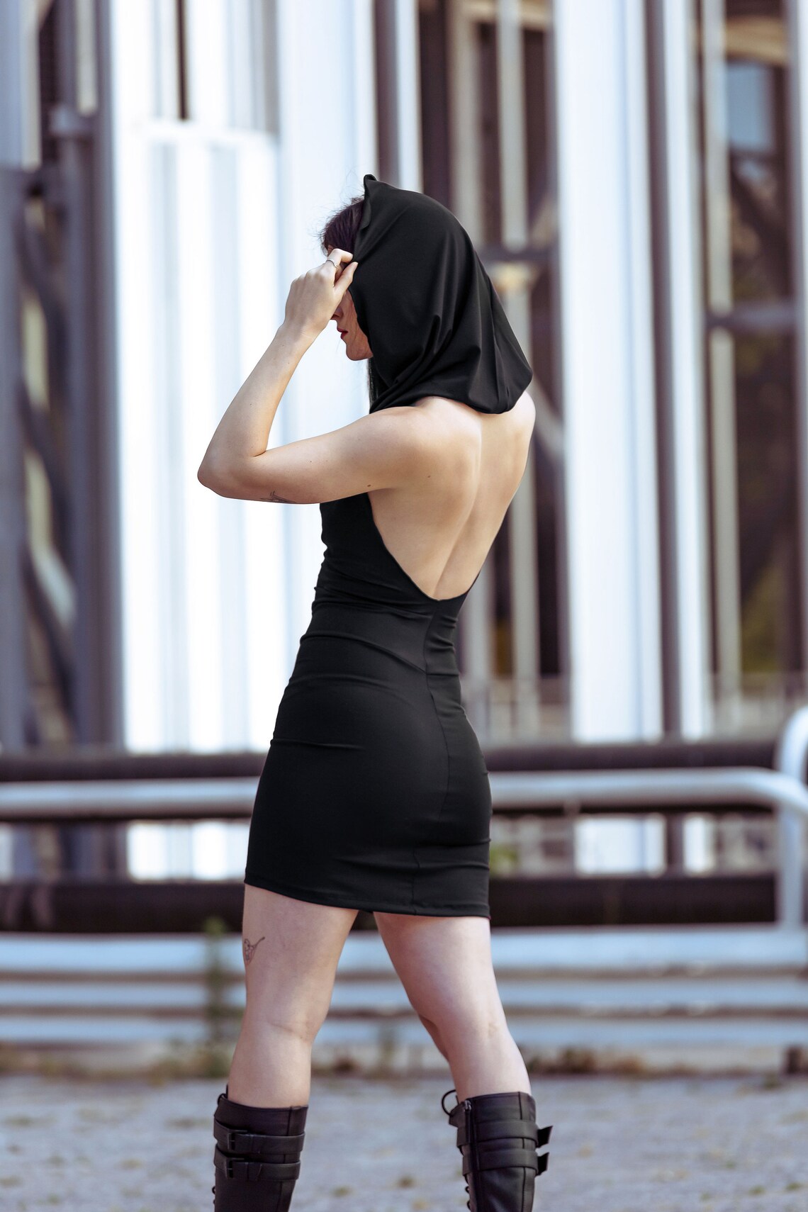 Pixie Hooded Dress, Gothic Dress, Festival Fairy Dress, Burning Man ...