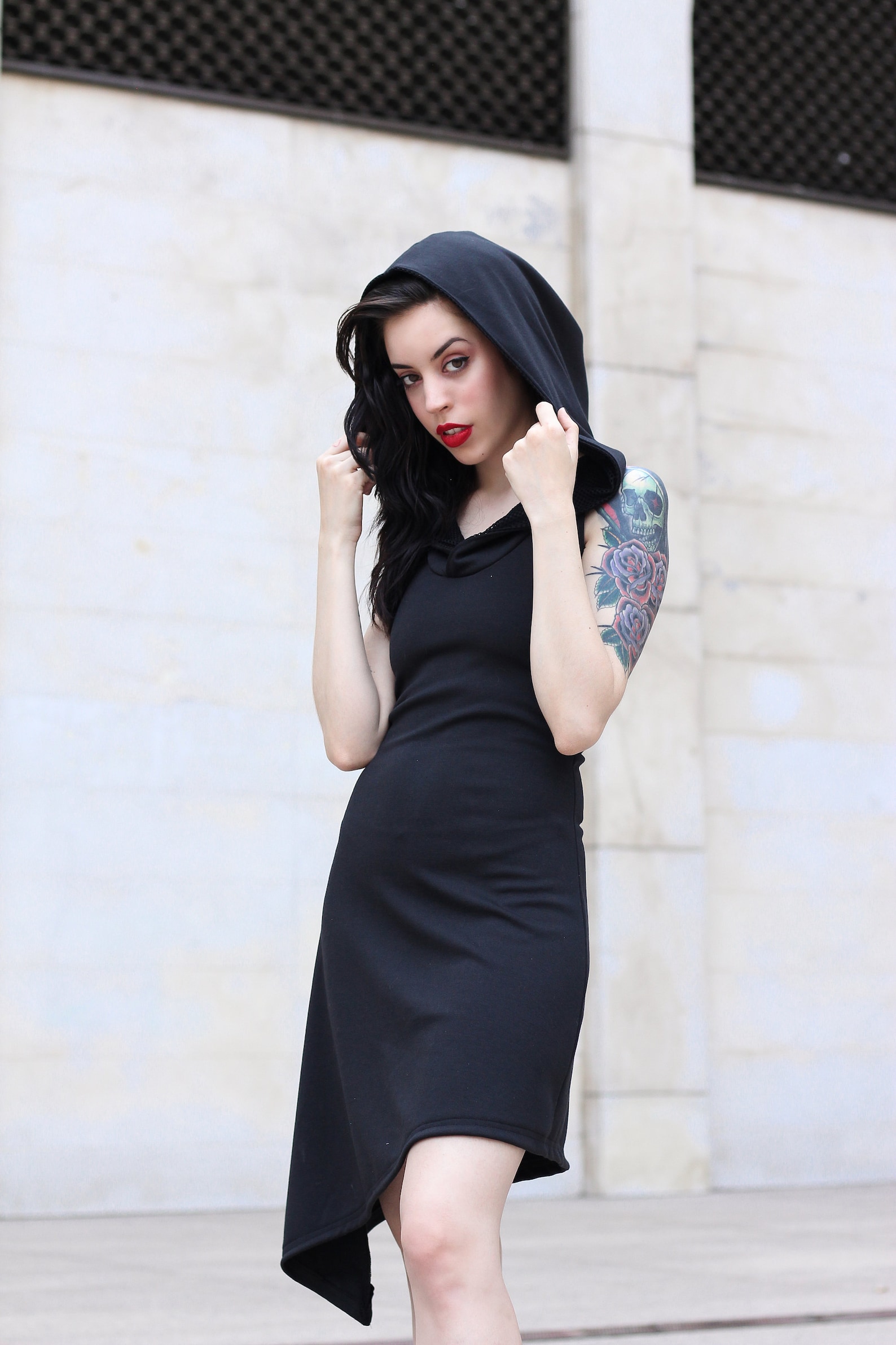 Sleeveless Hooded Tunic Dress. Goth Hooded Dress. Festival - Etsy