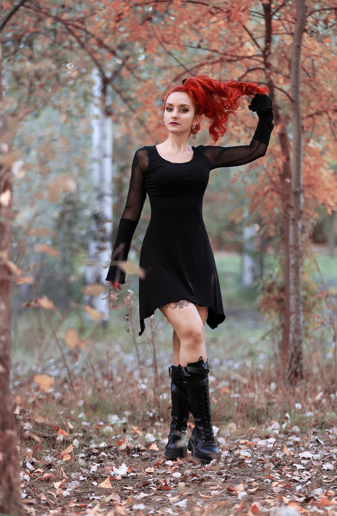 Mesh Tunic Goth Dress. Black Mesh Dress. Long Sleeve Mesh - Etsy