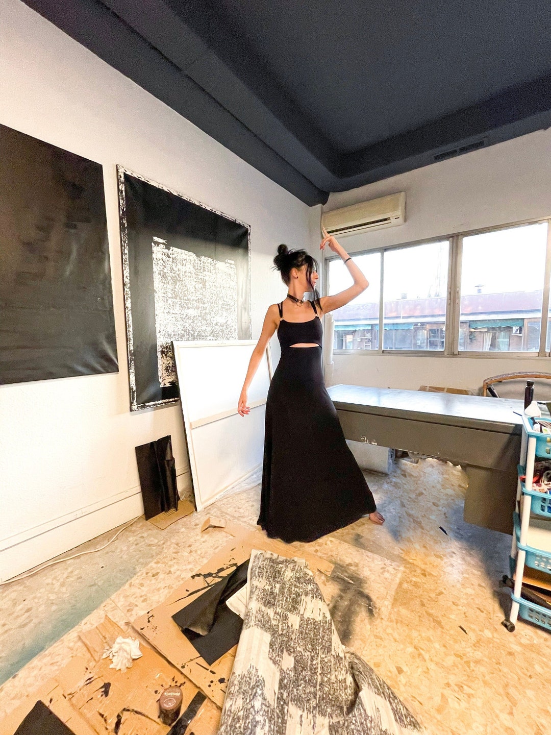 Bamboo Long Dress / Open Back Maxi Dress /festival / Boho Dress ...