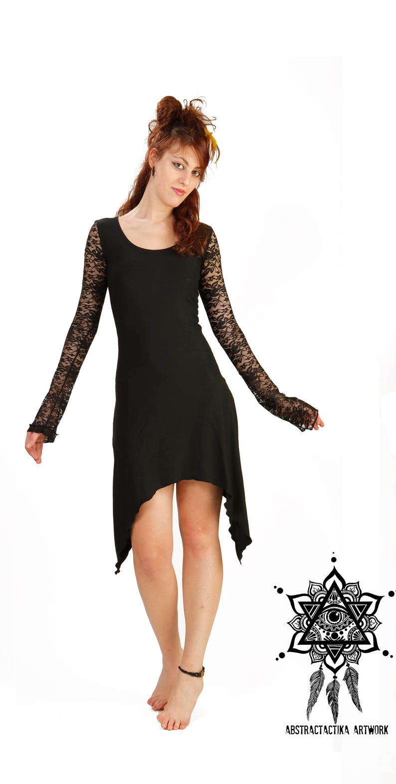 Gothic lace dress. Witchy dress. Goth dress. Gothic clothing. - Etsy España