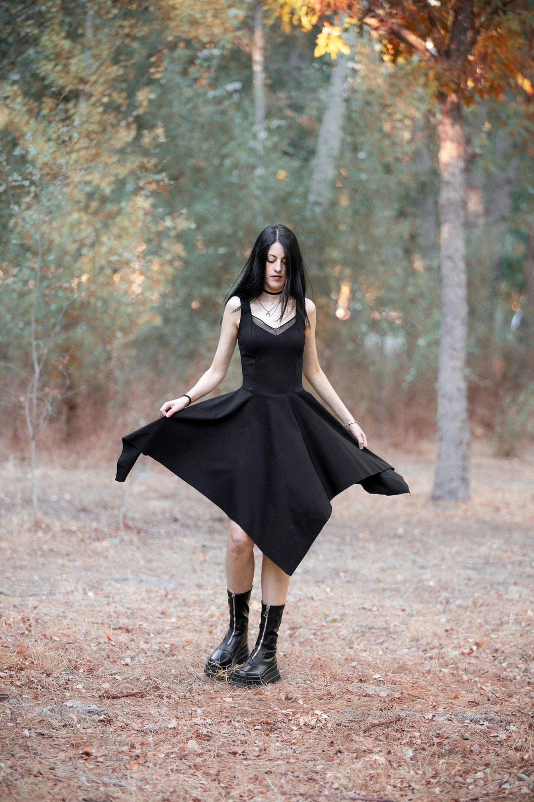 Faery Goth Tunic Asymmetric Dress. Goth Coset Dress. Black Pixie ...