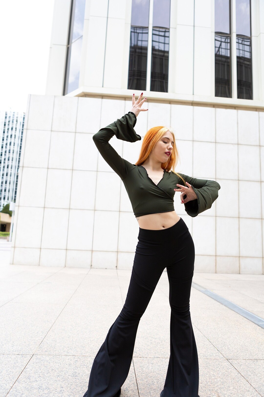 Wrap Crop Top Bolero With Maxi Bell Sleeves. Belly Dance Wrap Crop Top ...