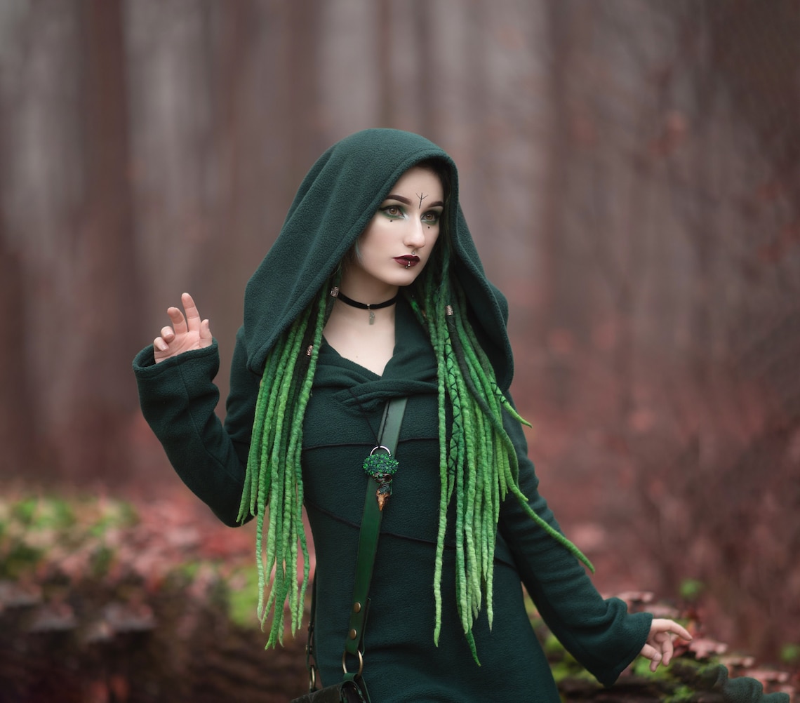 Hooded Winter Pixie Jacket. Goth Fleece Sweatshirt. Elven - Etsy