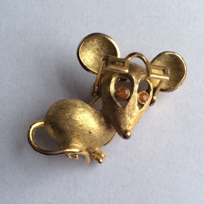 Signed Avon Vintage Mouse Pin With Moveable Glasses With - Etsy