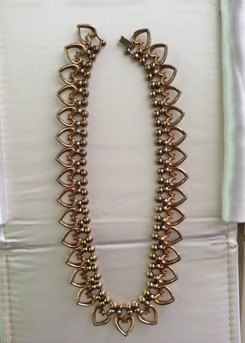 Vintage Rhinestone and Gold Chocker, Bridal Collier, 1949 Crown Trifari ...