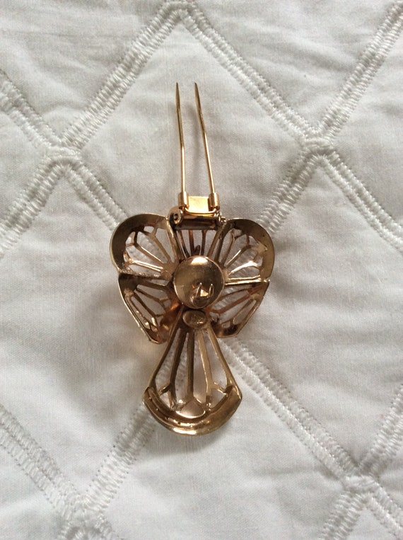 Rare JERAY Fur Clip * Guardian Angel Brooch - Gem