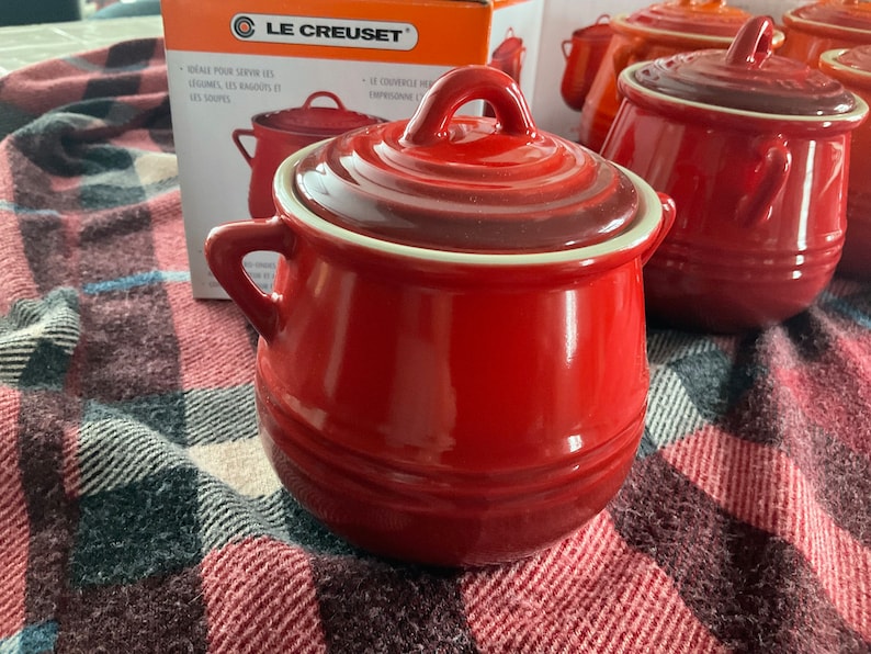 Set of Six New LE CREUSET Mini Bean Pot With Lid Red - Etsy
