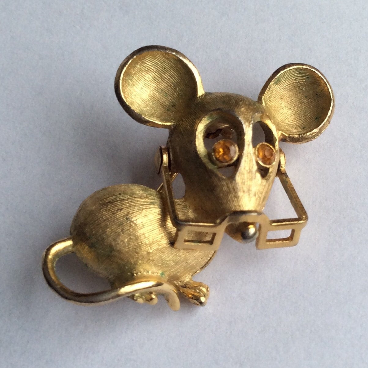 Signed Avon Vintage Mouse Pin With Moveable Glasses With - Etsy