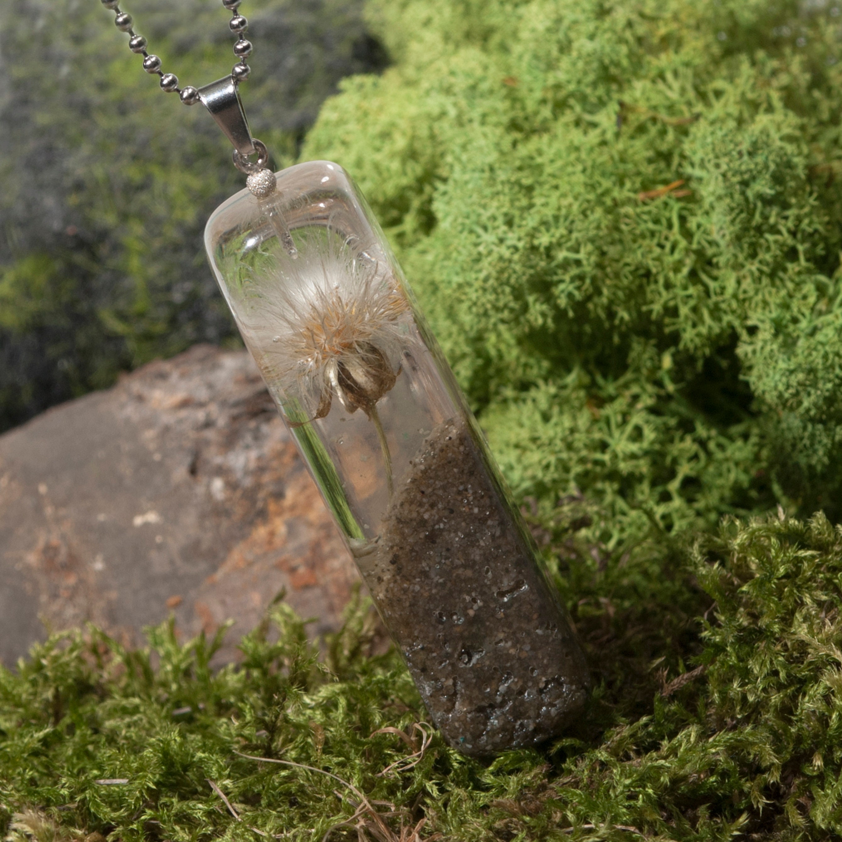 Resin Necklace, Dandelion in Resin, Mini Dandelion, Handmade Pendant ...